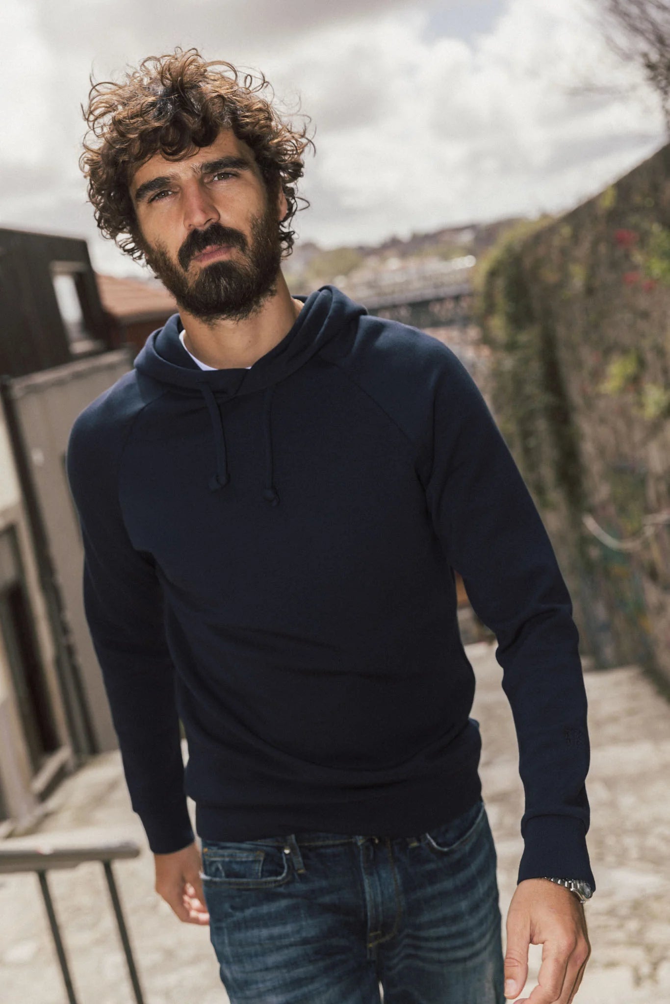 ABEL HOOD SWEATER (NAVY) - MOS MOSH GALLERY – Jeff's Guyshop